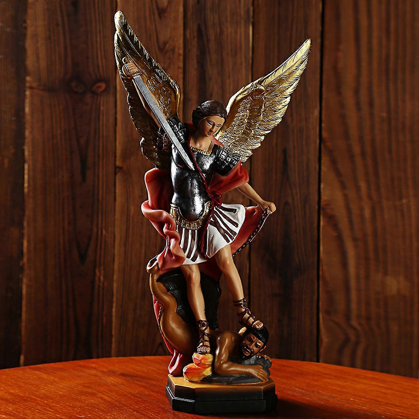 San Miguel Arcangel Statue | Colored Archangel Michael Statue Figurine ...