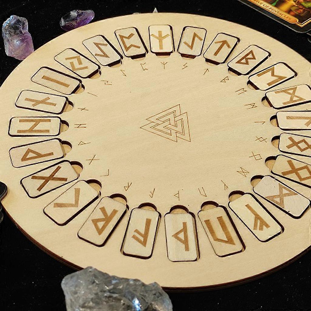 Houten Runen Waarzeggerij Gegraveerd Bord Wiccan Symbolen Tekens Altaar ...