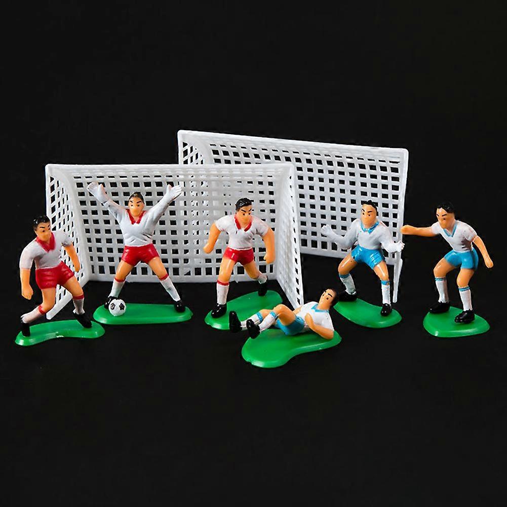 Mini Soccer Player Figures Football Goal Post Model Railway Scenery ...