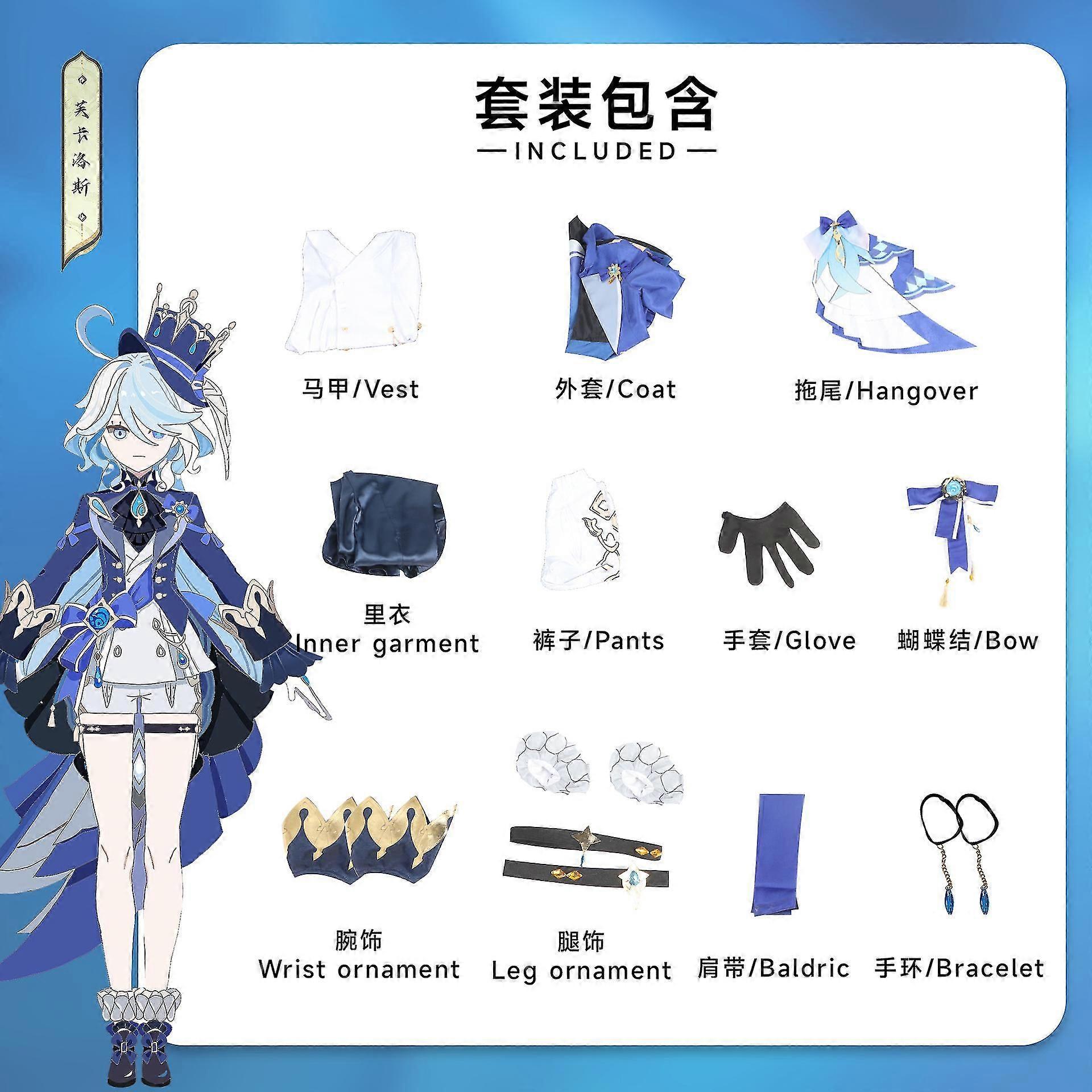 Focalors Cosplay Genshin Impact Costume Daily Clothes Carnival Uniform ...