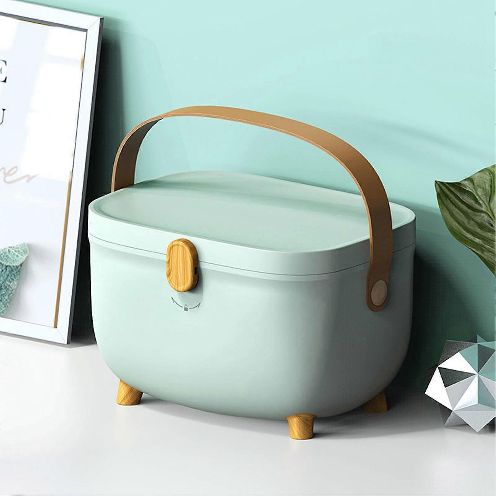 Plastic Medicine Storage Box Oval Double Layers Multi Grid Large ...