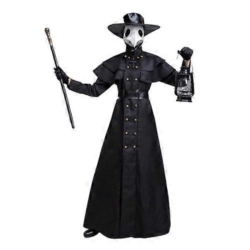 Halloween Adult Medieval Steam Punk Crow Mouth Plague Doctor Costume ...