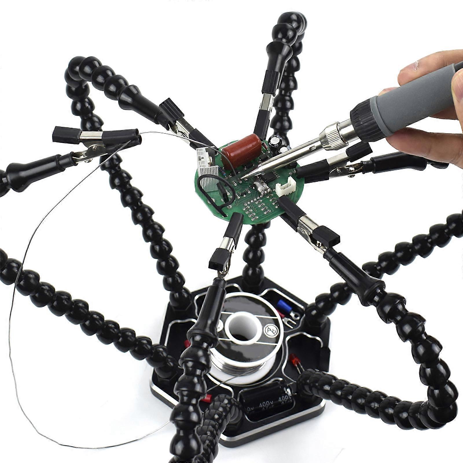 Soldering Aid with 6 Flexible Gooseneck Arms Soldering Station Third ...