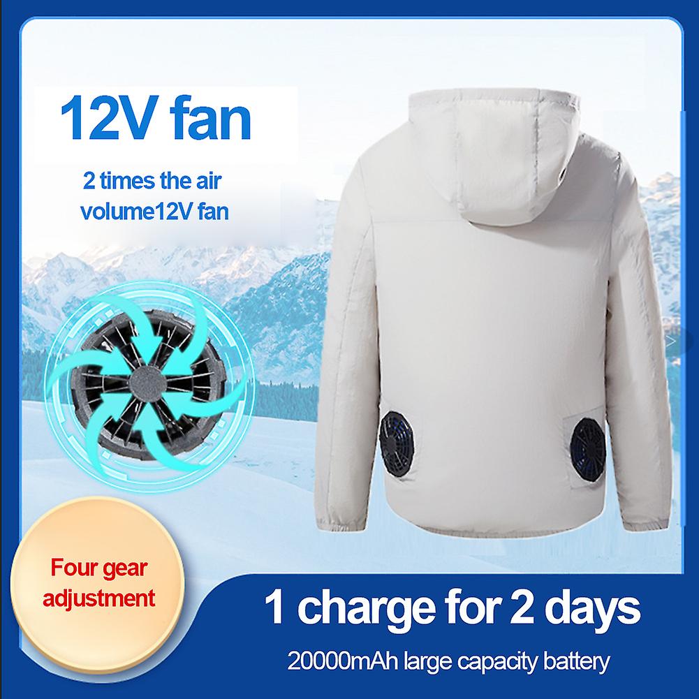 Cooling Fan Jacket Air Conditioning Clothes Working Fishing Vest Summer ...