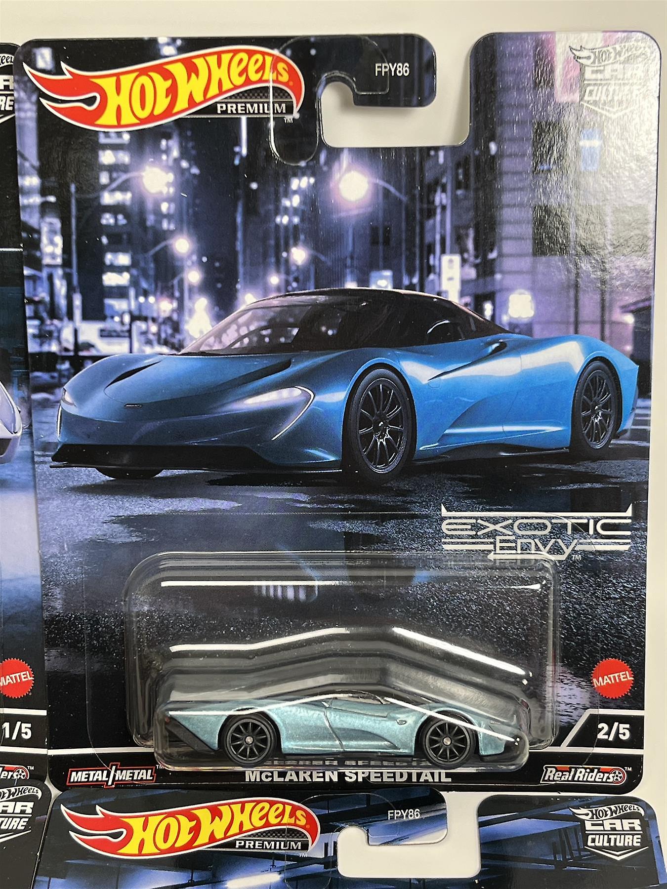 Hot Wheels Exotic Envy 5 Car Set Real Riders 1:64 Scala FPY86 957M ...