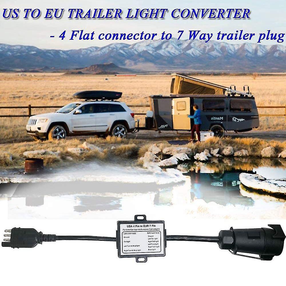 Us to Europe Trailer Light Converter 4 Way Flat Socket (american ...