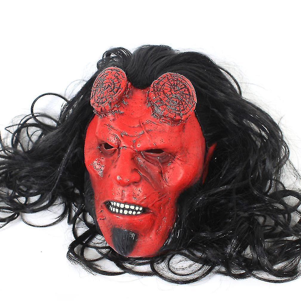 Hell Baron Mask Horror Latex Wig Headgear Cosplay Props | Fruugo UK