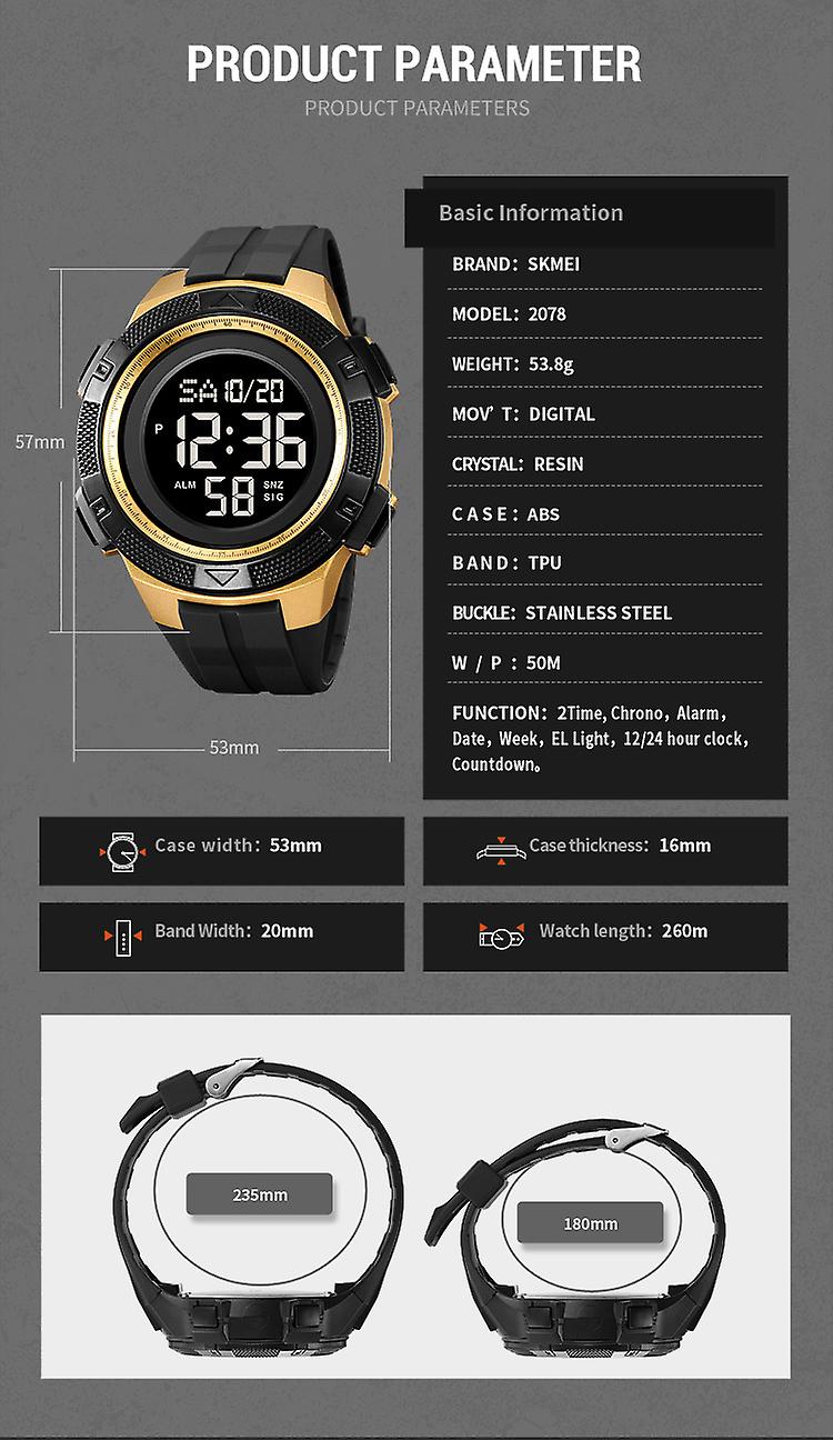 Multi-function Luminous Electronic Watch Student Model Waterproof LED ...