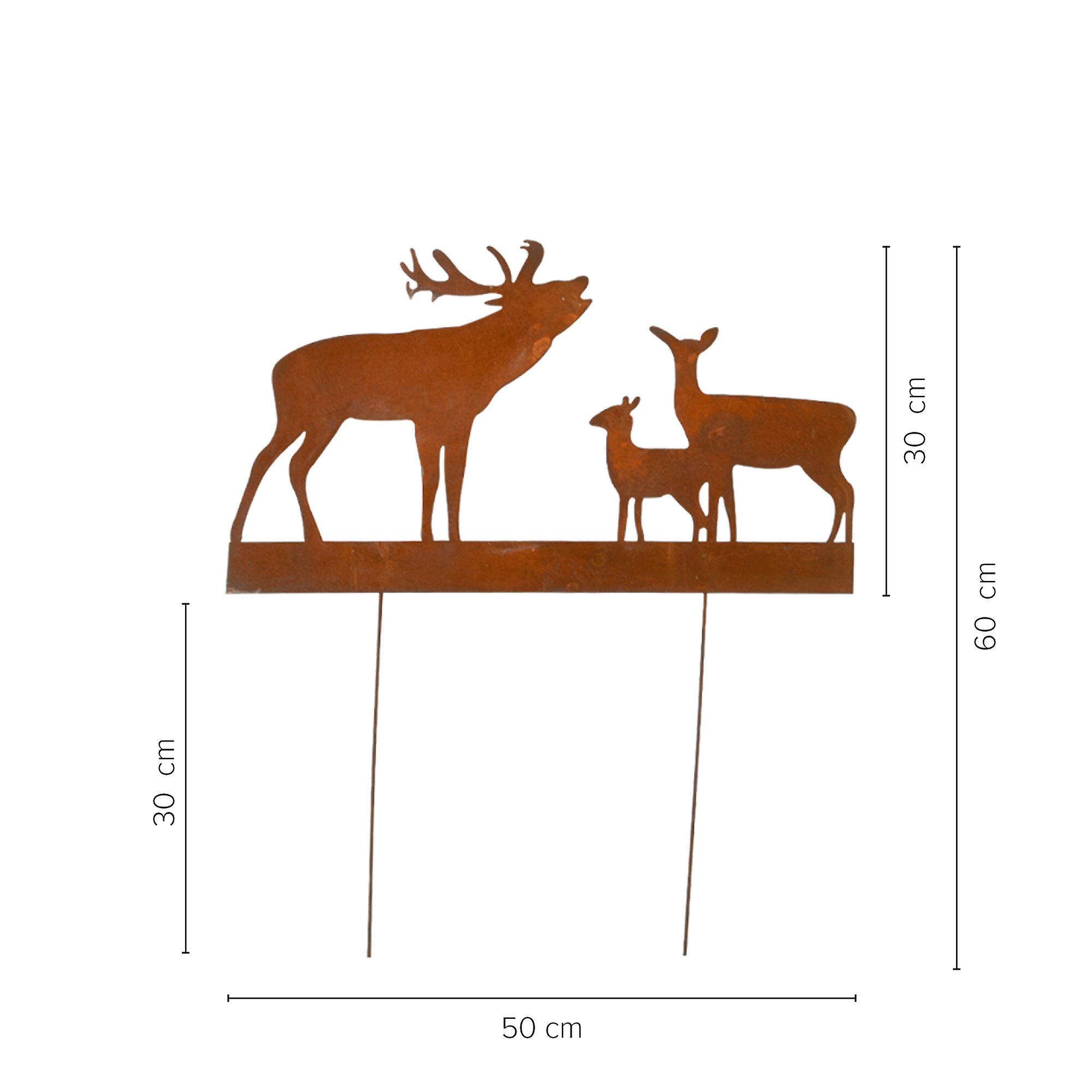 UNUS® Gartenstecker Hischfamilie Rostoptik Roststecker Gartendekoration ...