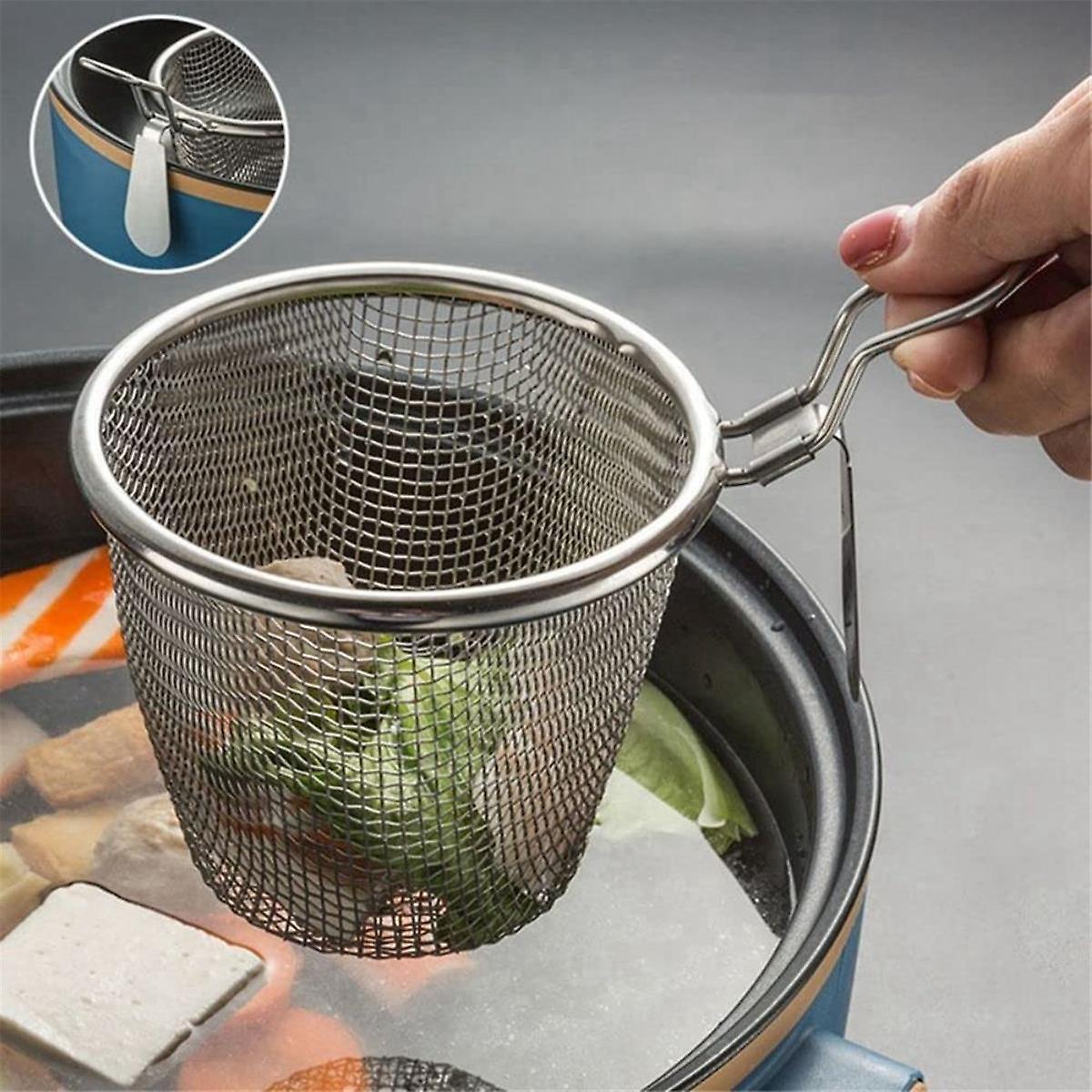 2Pcs Stainless Steel Colander Strainer Basket Food Kitchen Colander ...
