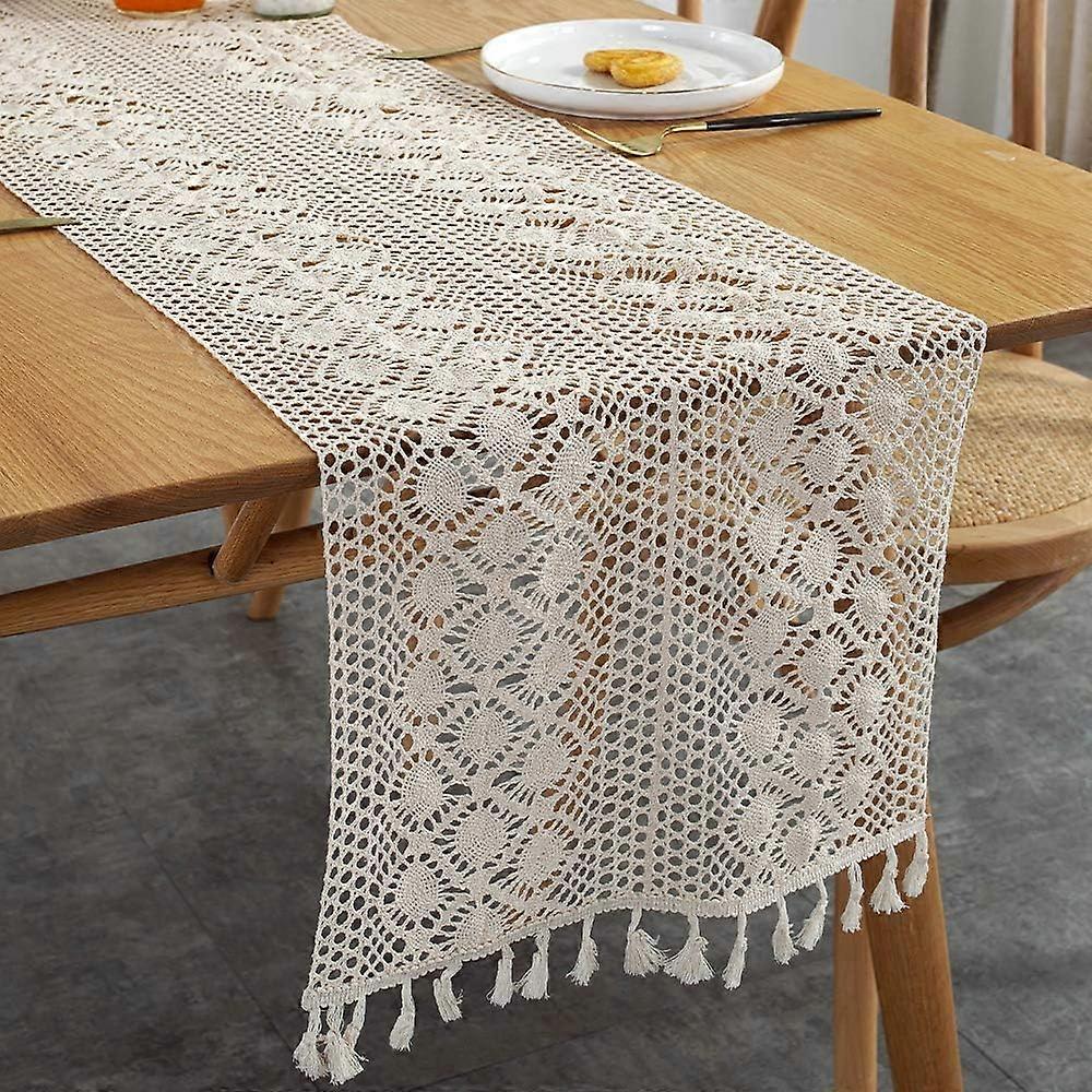 Rectangular Macrame Table Runner, Crochet Lace, Elegant Mesh Tablecloth for Rustic, Crochet ...
