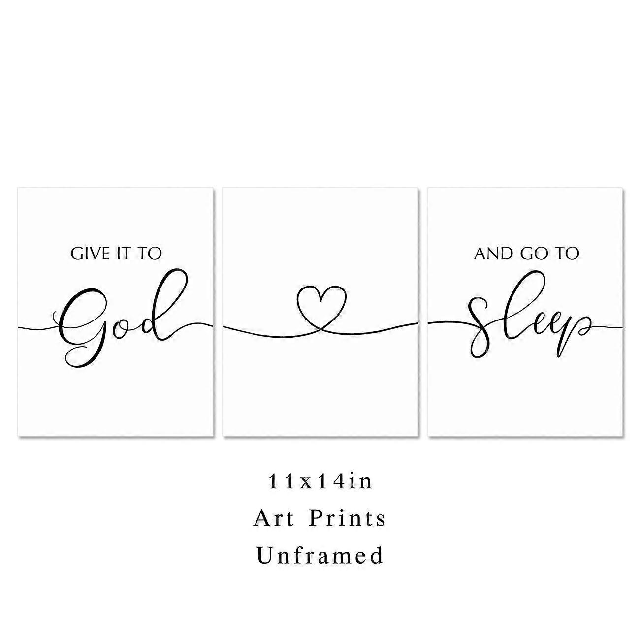 Give It To God And Go To Sleep Sign, Above Bed Wall Decor, Master ...