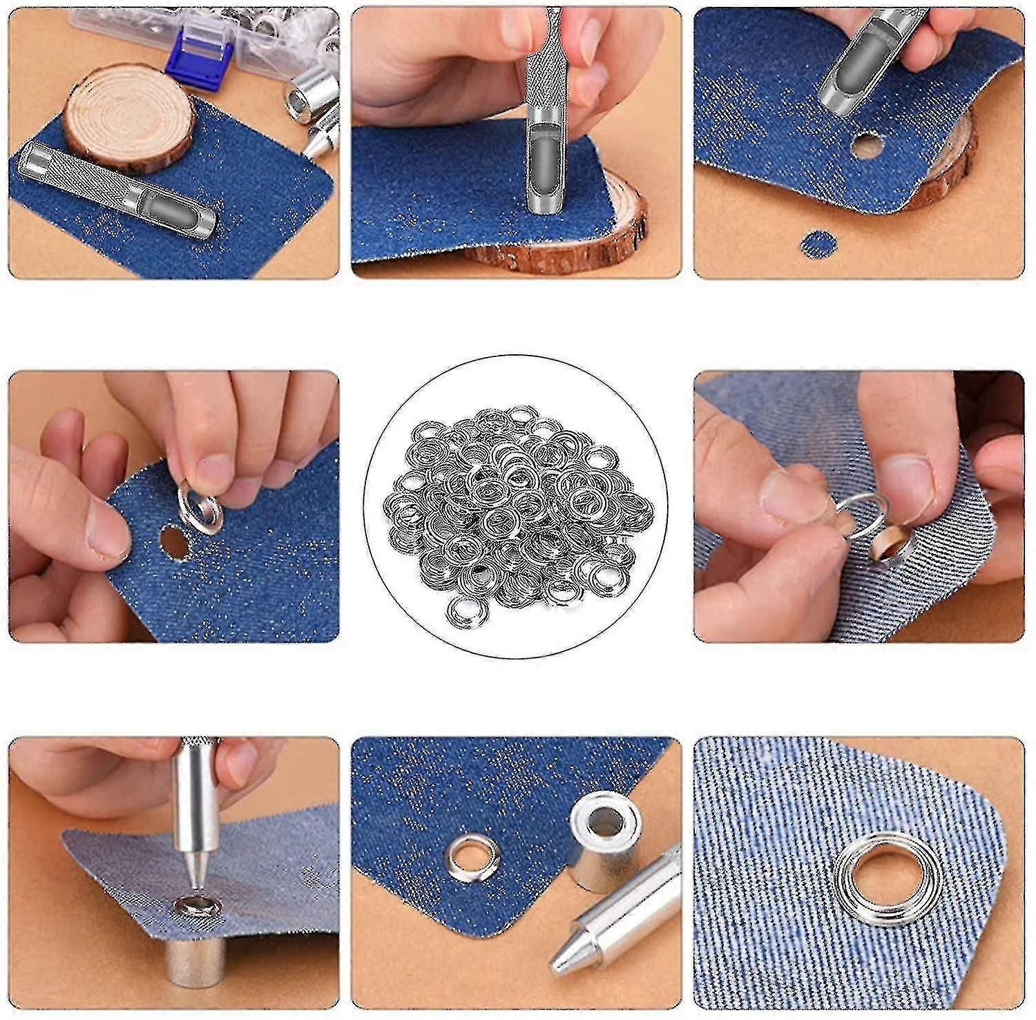 100 Sets Eyelets 16mm Eyelet Kit Eyelets Tools Metal Grommet Eyelet Kit ...