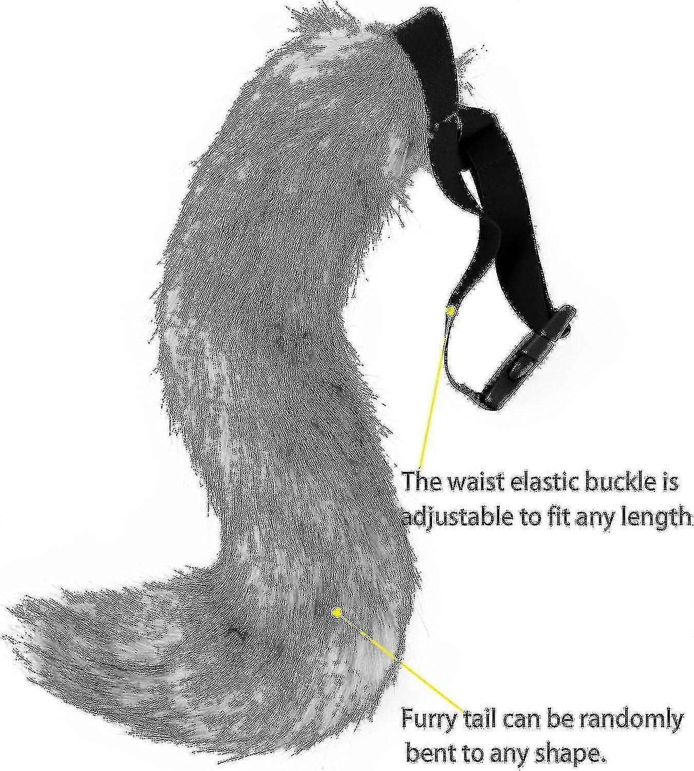 2024Faux Fur Fox Tail Cat Wolf Cosplay Costume Set Plush Mask Fluffy ...