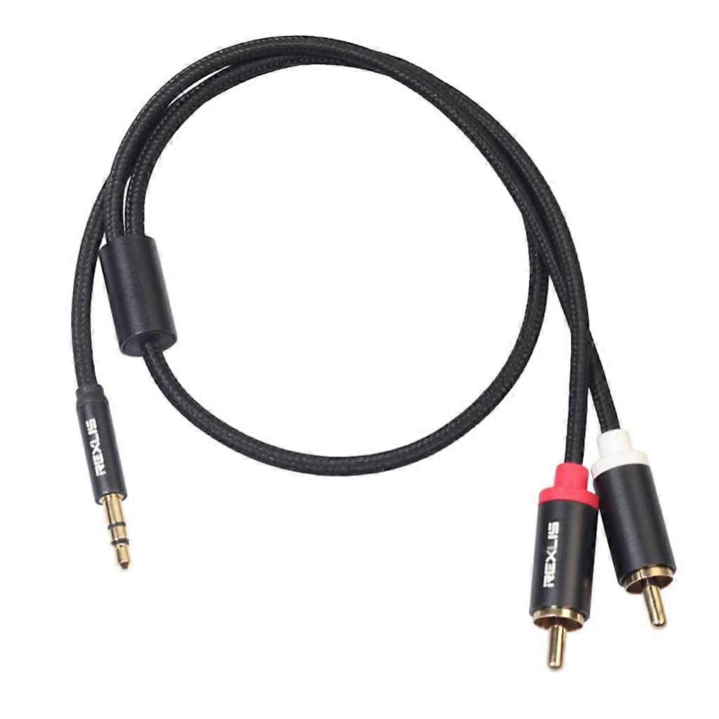 3.5mm to RCA Stereo Subwoofer AUX Cable Connector Splitter Wire 50cm ...
