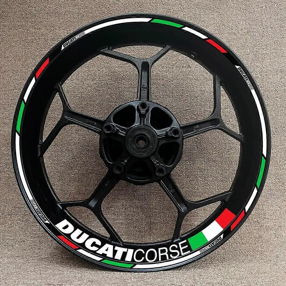 Full Set 17 Inch Hub For Ducati Corse Wheel Tricolor Logo Decal Rim V4 ...