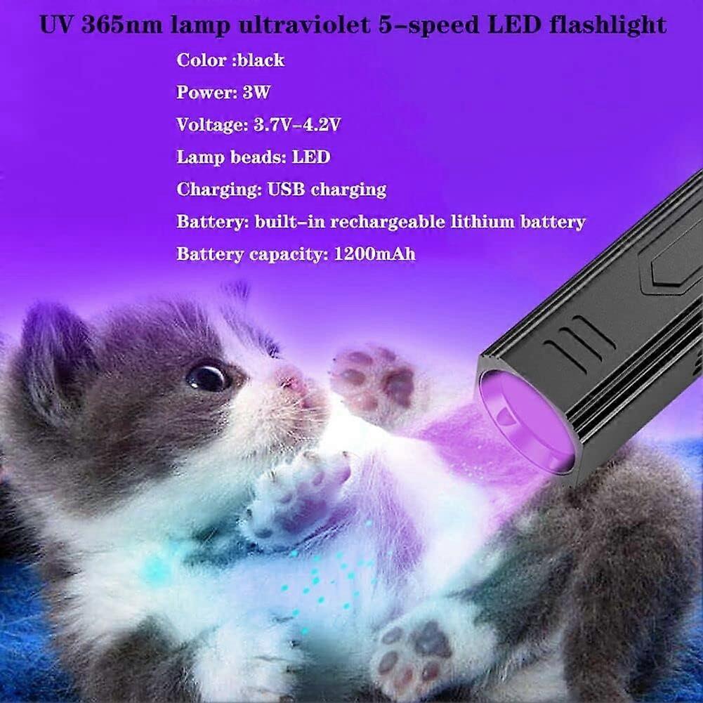UV Lamp,Portable 365nm Pet Cat Dog UV Black light Flashlight Cat ...
