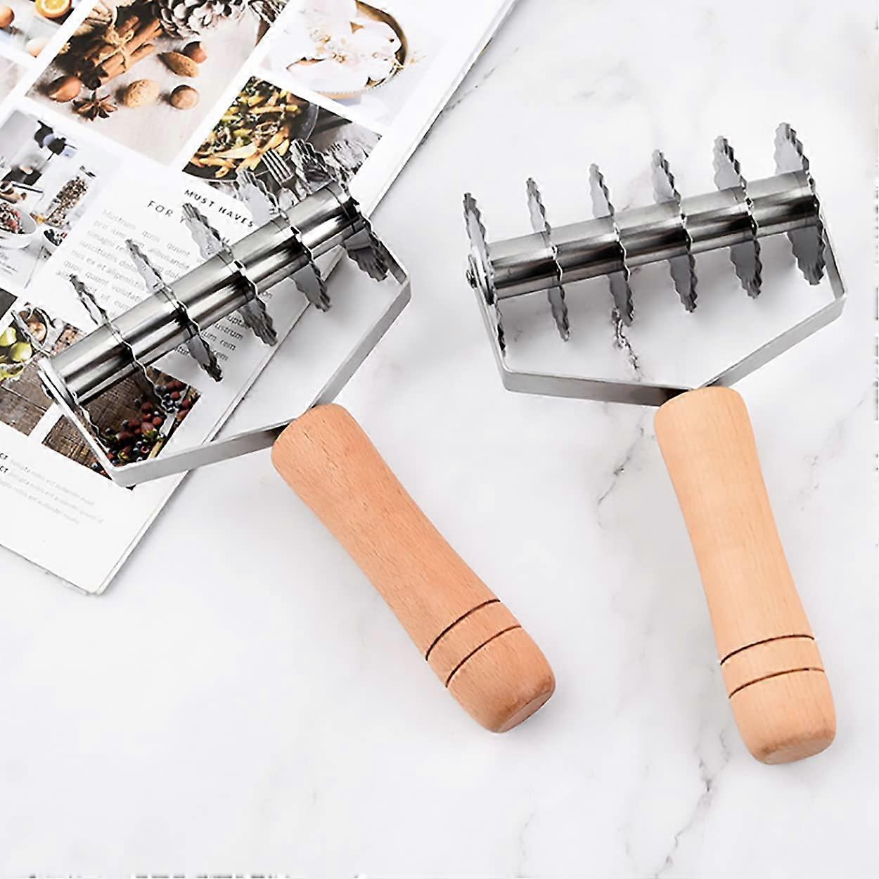 Pastry Wheel, Stainless Steel Lattice Roller Cutter with Wood Handle ...