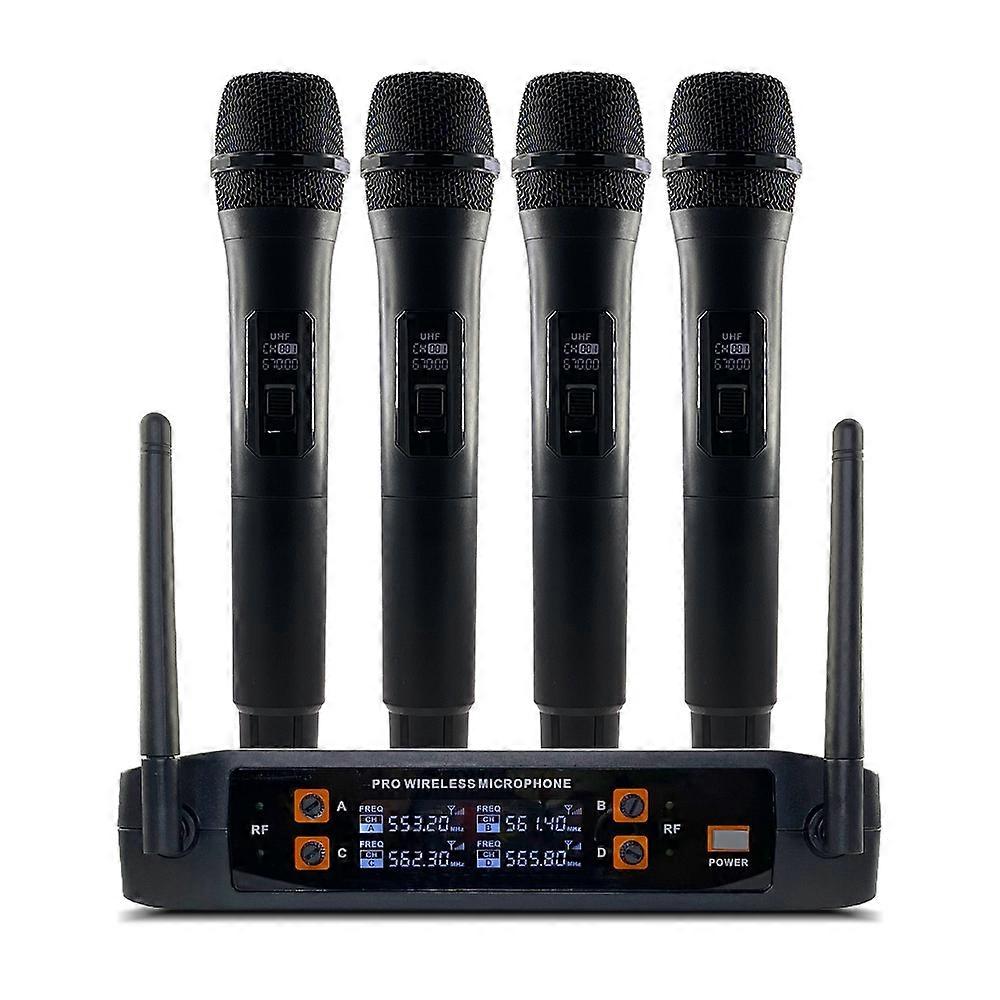 Wireless microphone system 4-channel handheld lavalier headset ...
