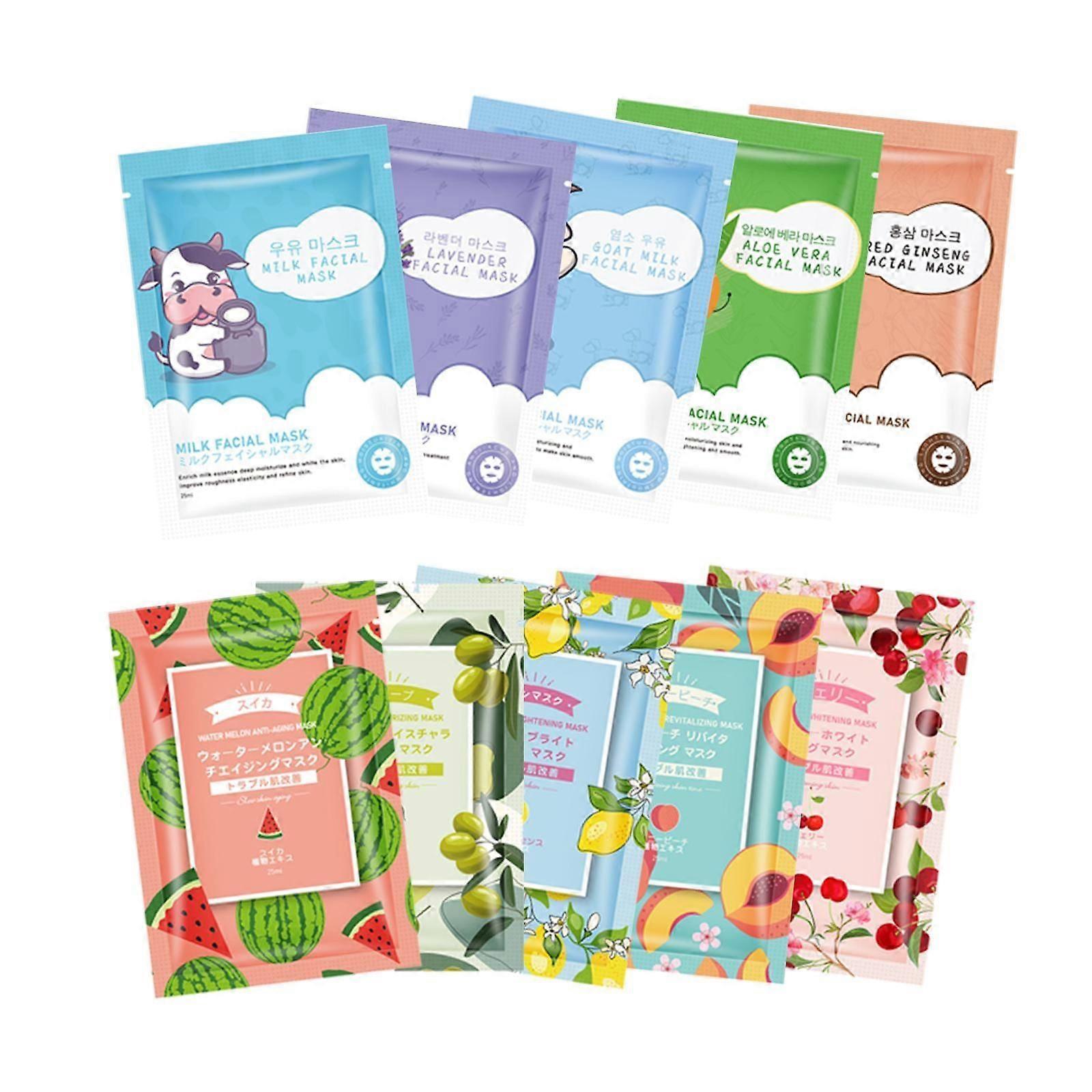 10PCS Mooyam Korean Japanese Moisturising Hydrating Facial Mask Sheet ...