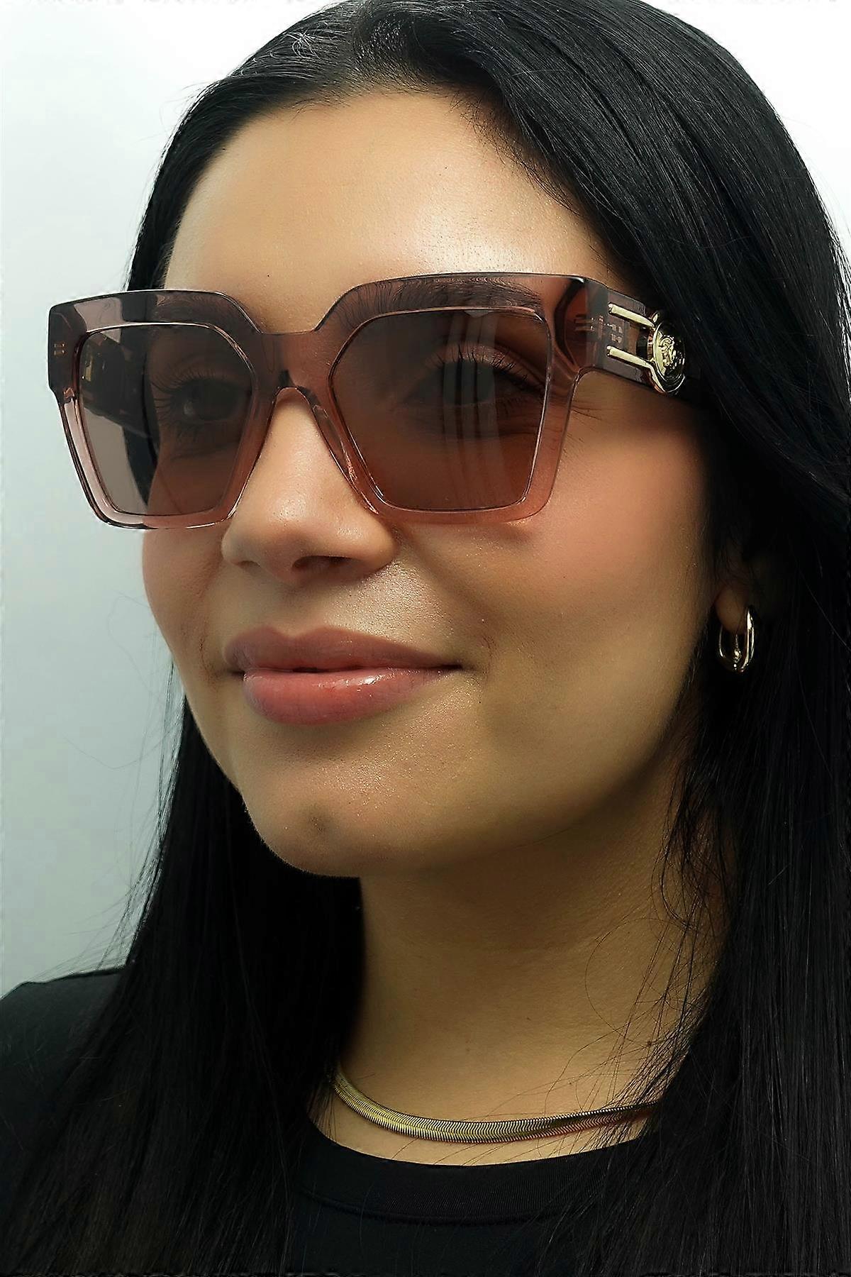Versace Sunglasses VE4458 543573 Brown Transparent Light Brown | Fruugo UK