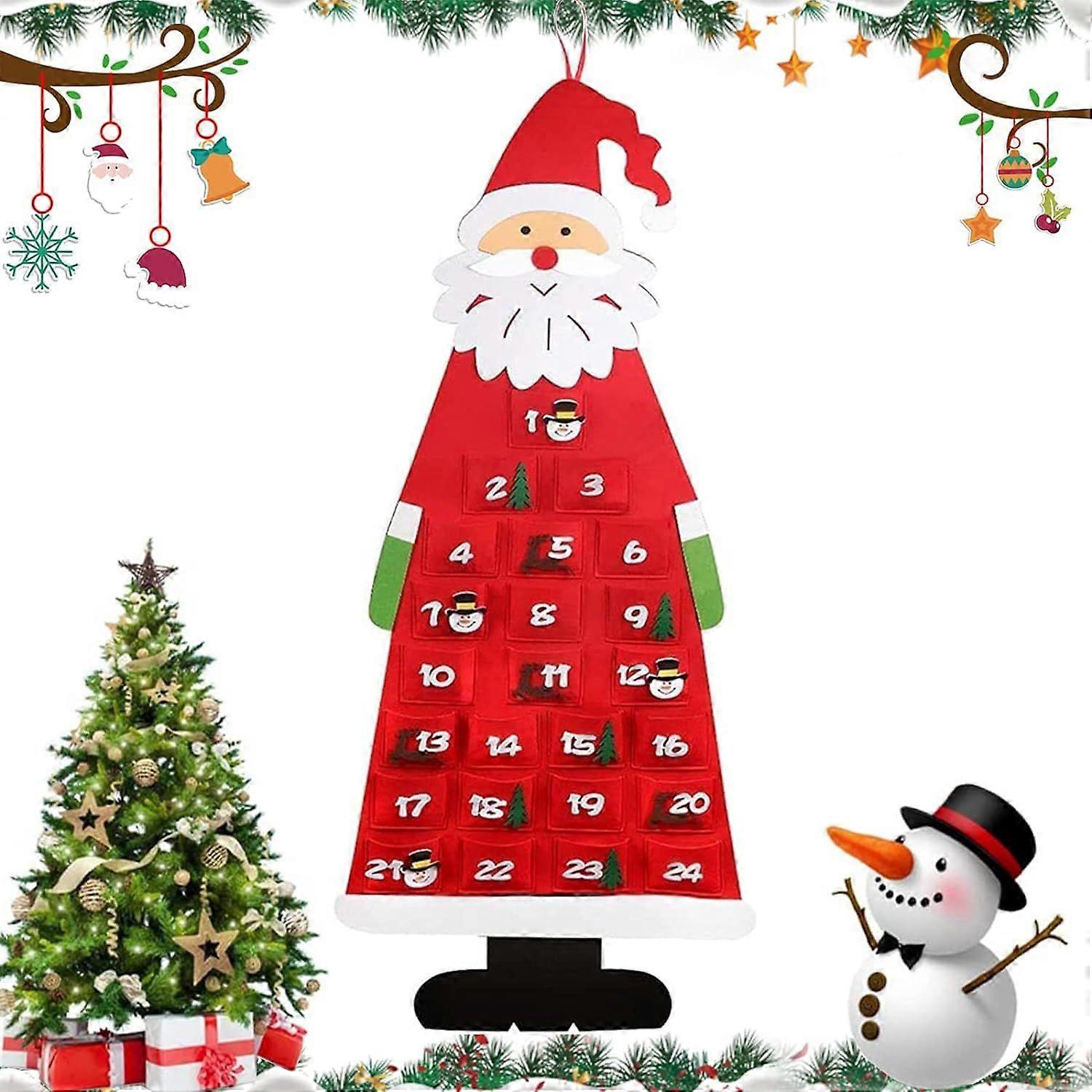 Santa Claus Calendar, Fillable Front Calendar, Christmas Felt Advent ...