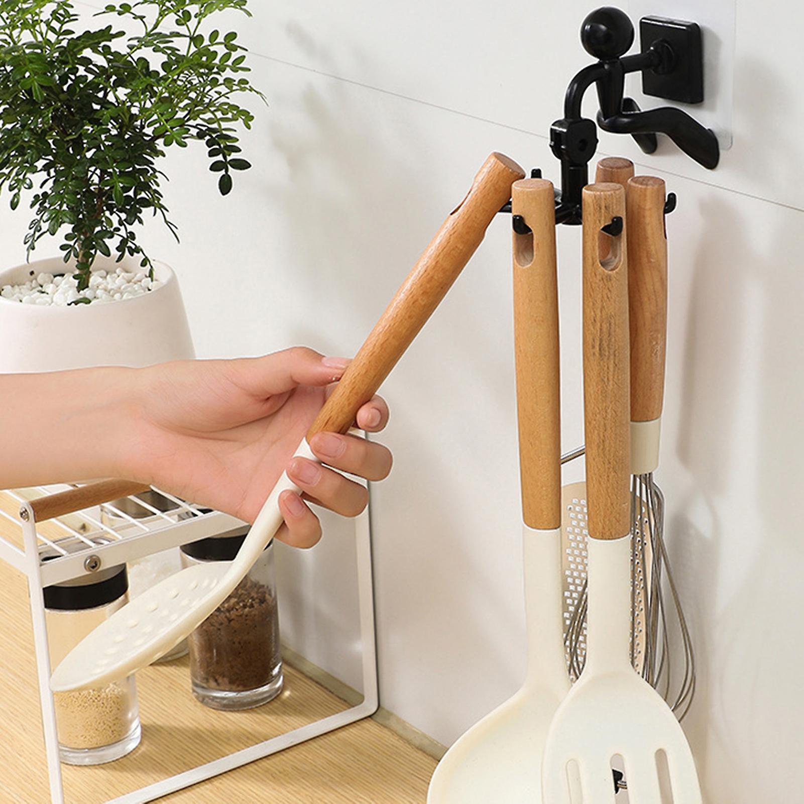 Wall-mounted Six-claw Plastic Hook 360 Degree Rotating Wall Hook For ...