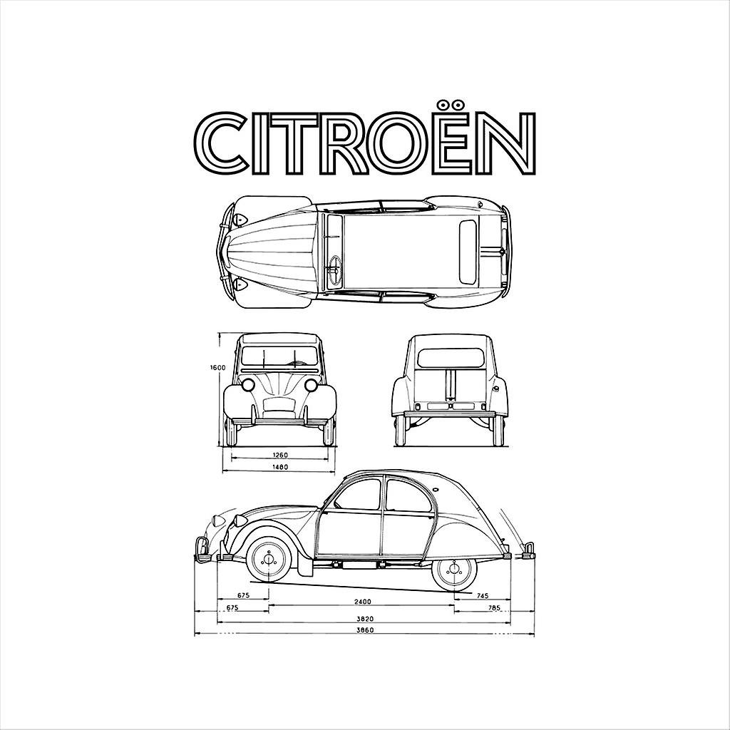 Citroen 2CV Sort Diagram Views Kid's Hætteklædte Sweatshirt | Fruugo DK