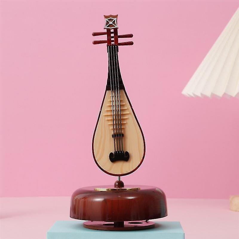 Chinese Lute Music Box Classical Wind Up Twirling Music Box Rotating ...