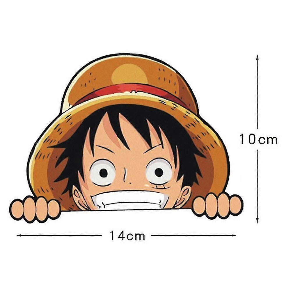 5.5' One Piece Cartoon Anime Car Sticker Monkey D. Luffy Peeker Peek ...