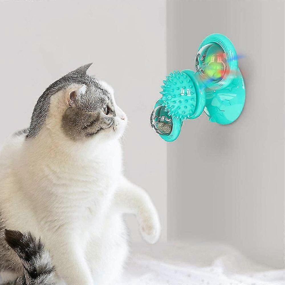 Cat Turntable Retar interaktiv leksak, rolig kattunge väderkvarnboll ...