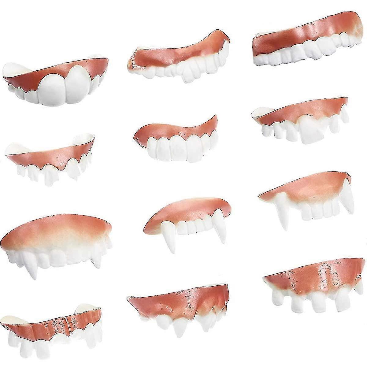 12 Pieces Gag Teeth, Bob Teeth, Googly Teeth, Fake Teeth, Vampire ...