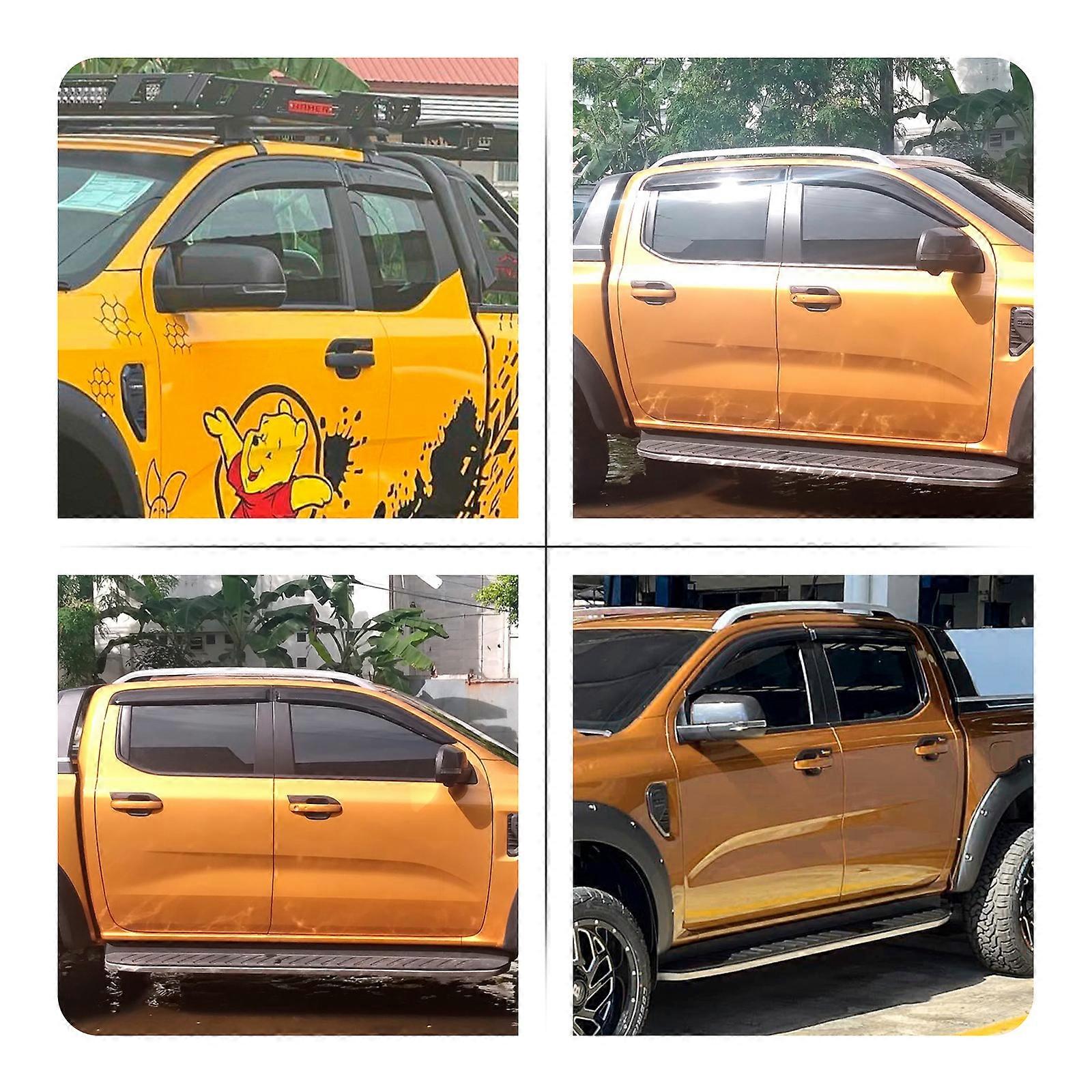 4PCS Window Visor Sun Rain Deflectors Weather Shield For Ford Ranger ...