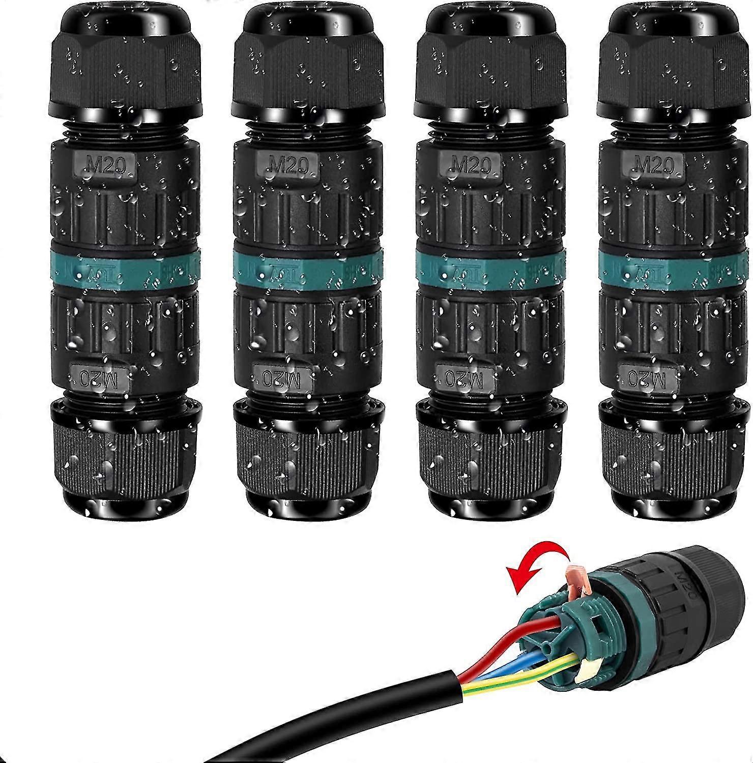 ip68 waterproof electrical connector - 3 wire cable connector outdoor ...