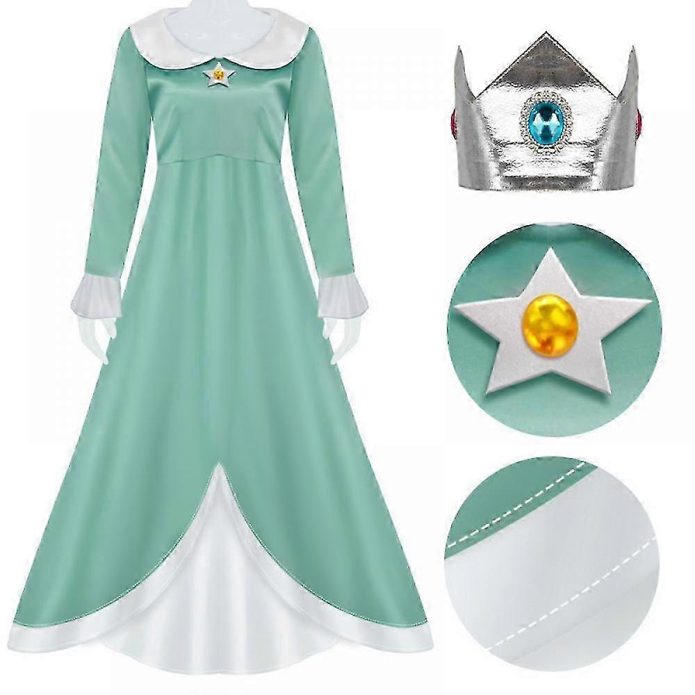 Princess Peach Costume,Peach Daisy Rosalina Dress Up for Girls Cosplay ...