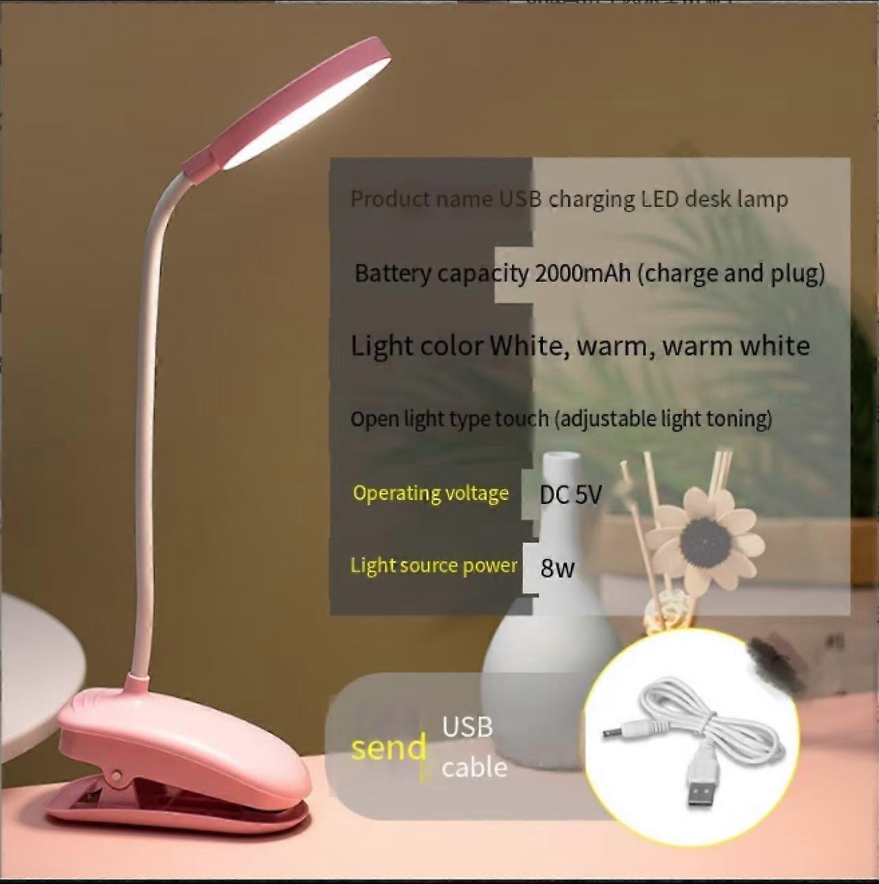 Desk Clamp Lamp For Kids, Bed Battery Lamp Clamp Light With 3 ...