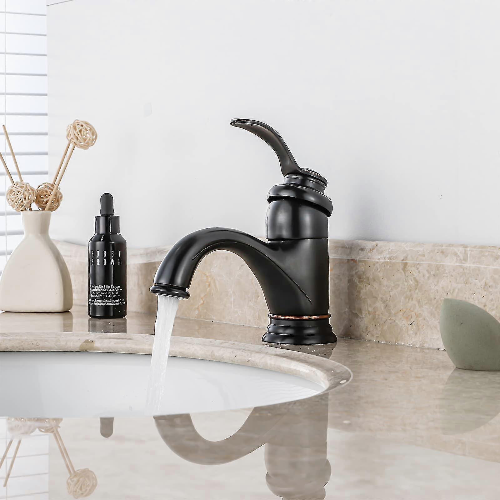 Bathroom Tap Black Retro Wash Basin Mixer Tap Antique Nostalgia ...