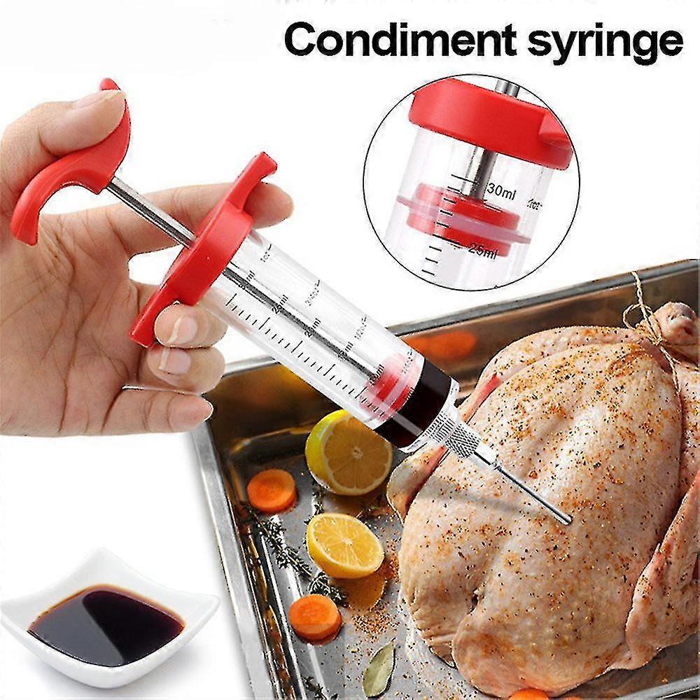 Food Grade Pp Stainless Steel Needles Spice Syringe Set Bbq Meat Flavor ...