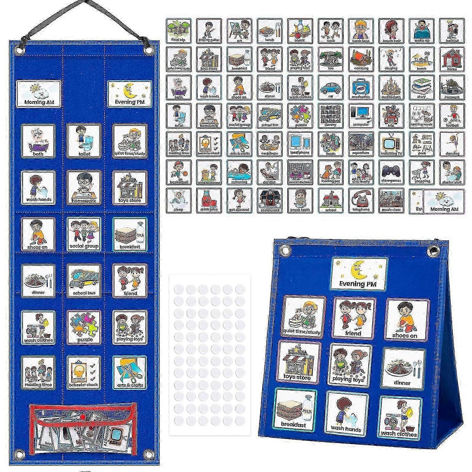 Kids Visual Timetable, Daily Routine Chart For Children With 70 Pcs ...