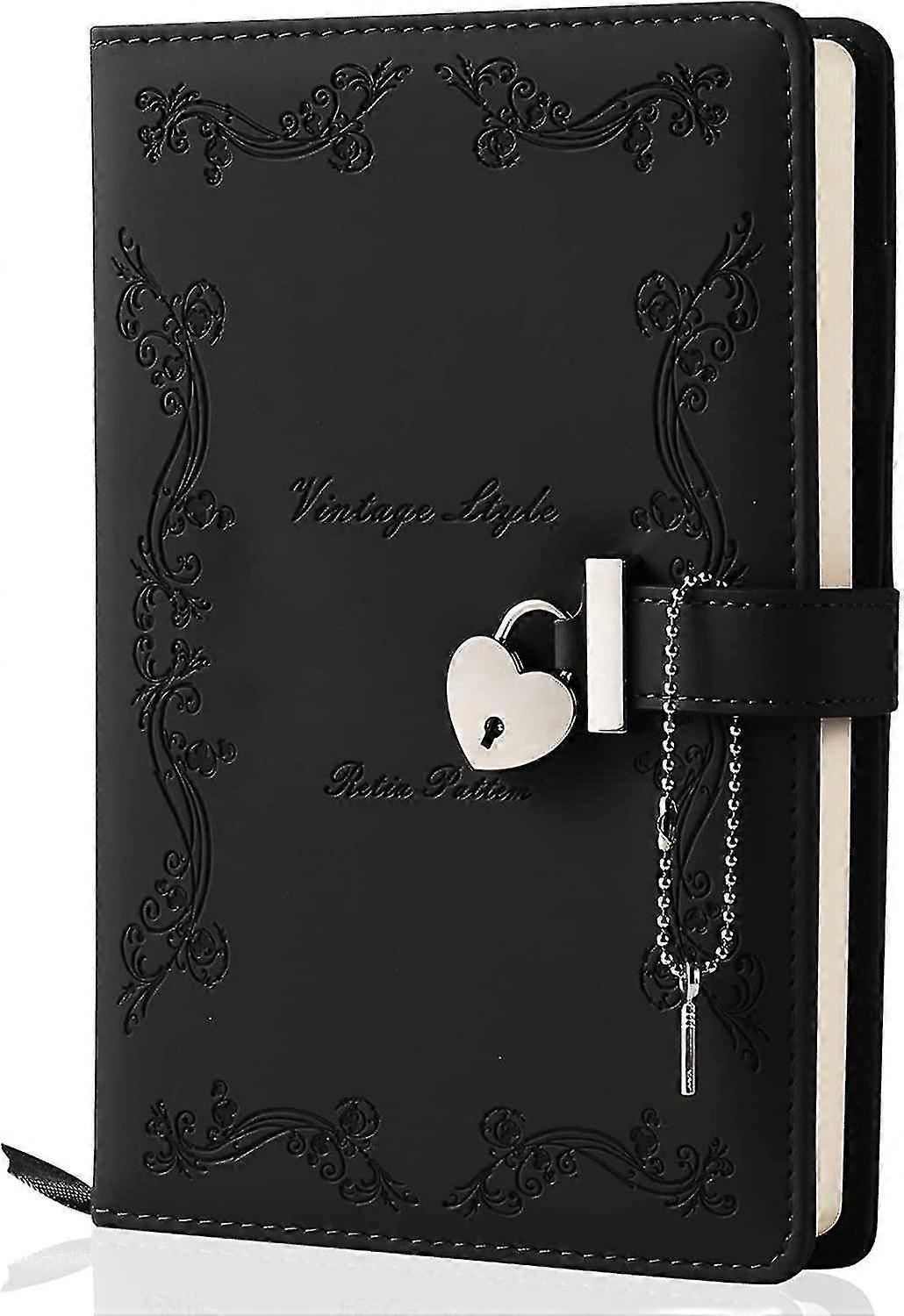 Diary With Lock And Key For Girls Thicken 360 Pages Leather Heart ...