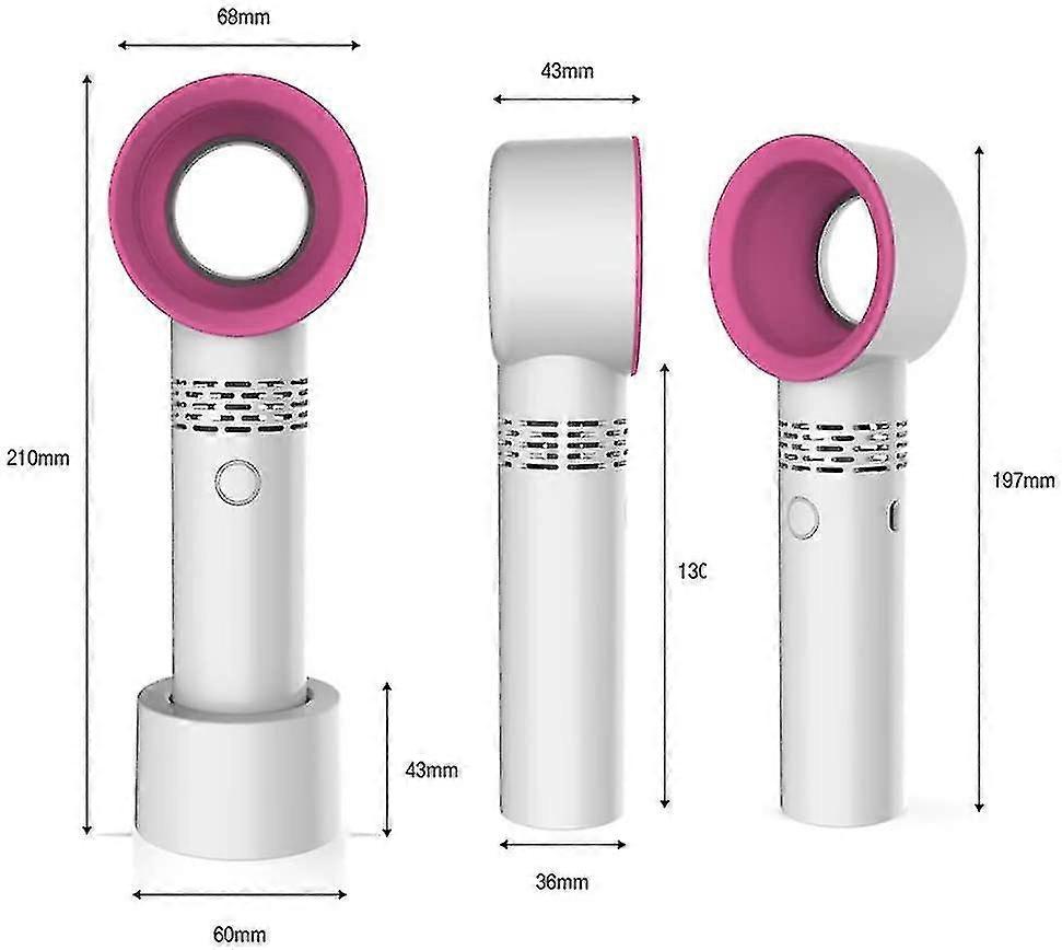 Usb Rechargeable Portable Bladeless Fan Handheld-black Purple | Fruugo UK