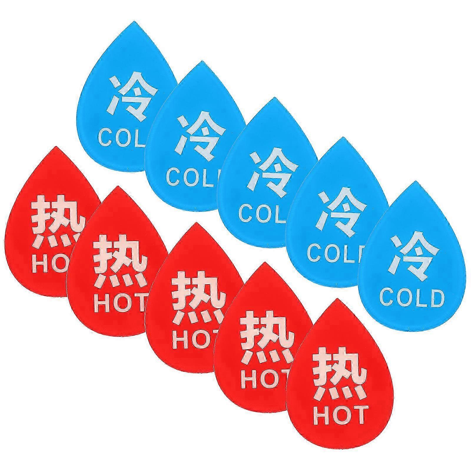 12pcs Self-Adhesive Acrylic Hot and Cold Stickers Hot and Cold Signs ...