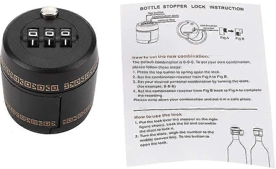 Wine Bottle Plastic Stopper 3-digit Password Lock Cap Combination Lock ...
