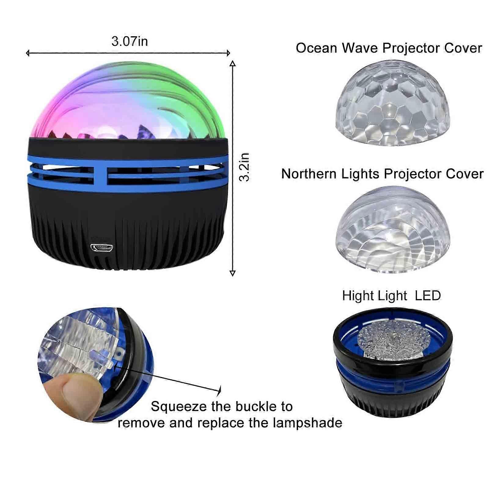 2 In 1 Northern Lights And Ocean Wave Projector With 14 Light Effects ...