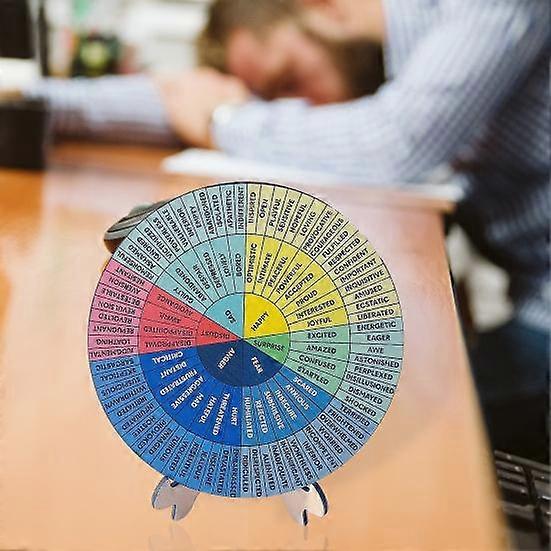 Feelings Wheel Wood Emotion Regulation Chart with Stand Mental Health ...