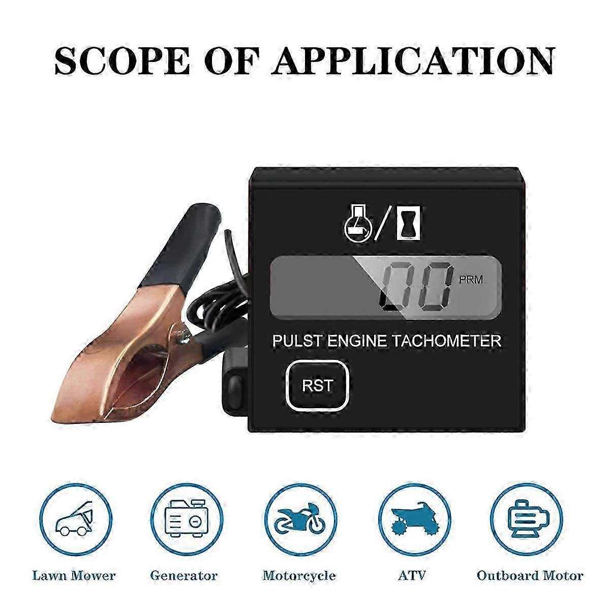 Digital Chainsaw Tachometer Small Engine Tachometer Digital Display Pulse Speedometer Motorcycle ...