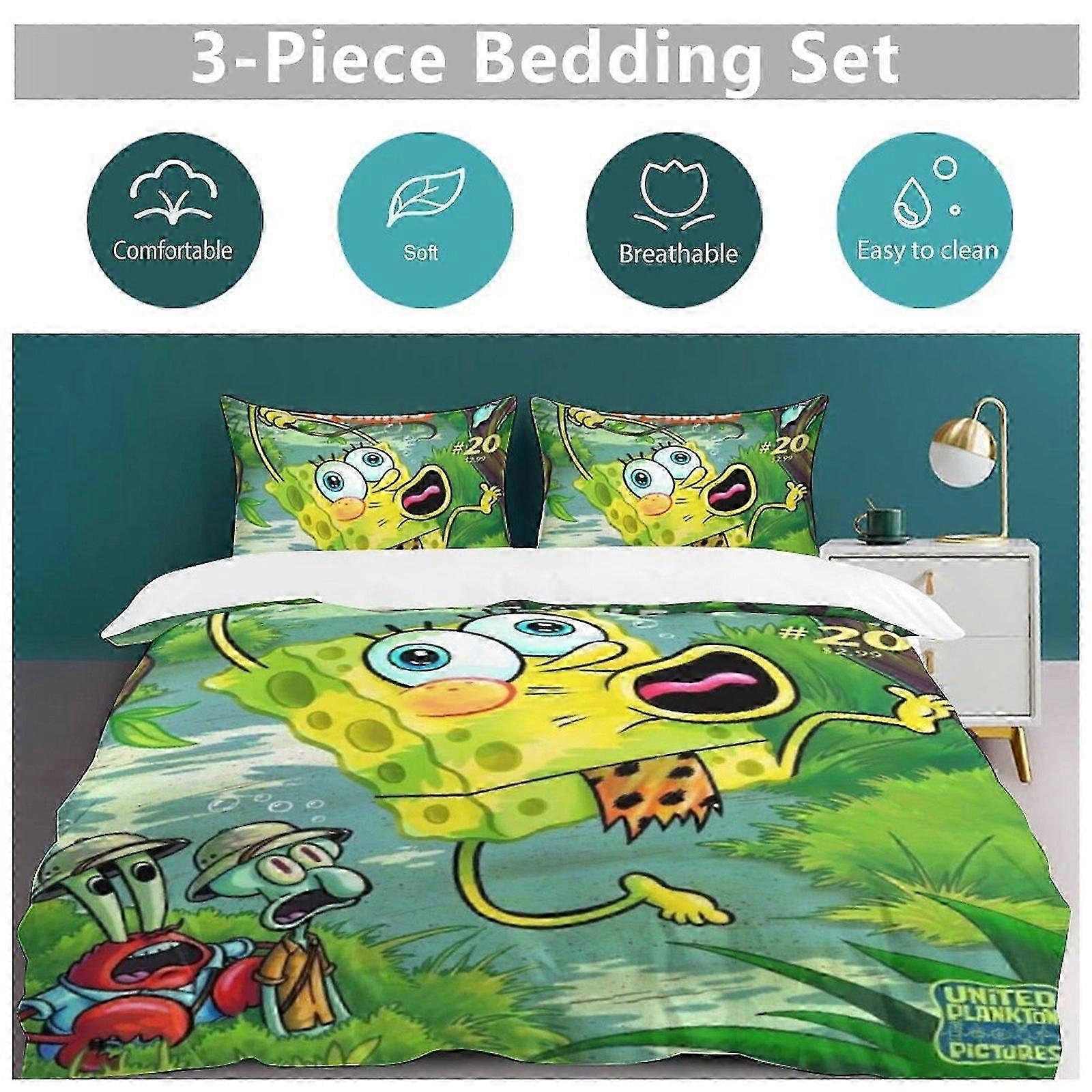 a2838 Bed Sheets SpongeBob SquarePants Bedding Set Duvet Cover Set ing ...