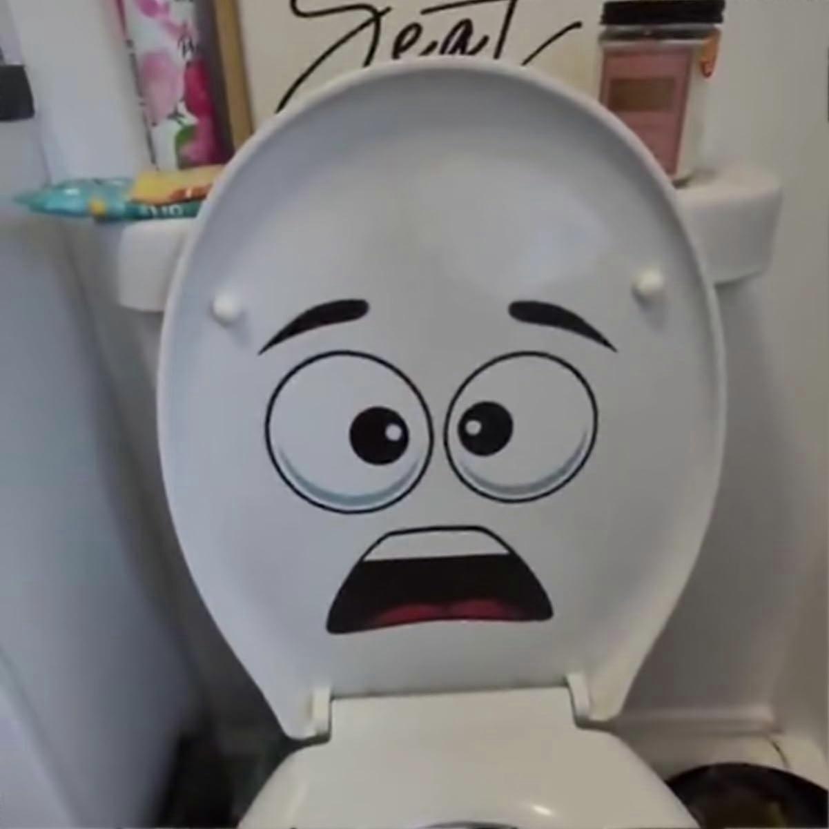 Surprised Face Toilet Decal, Funny Toilet Stickers for Bathroom | Fruugo UK