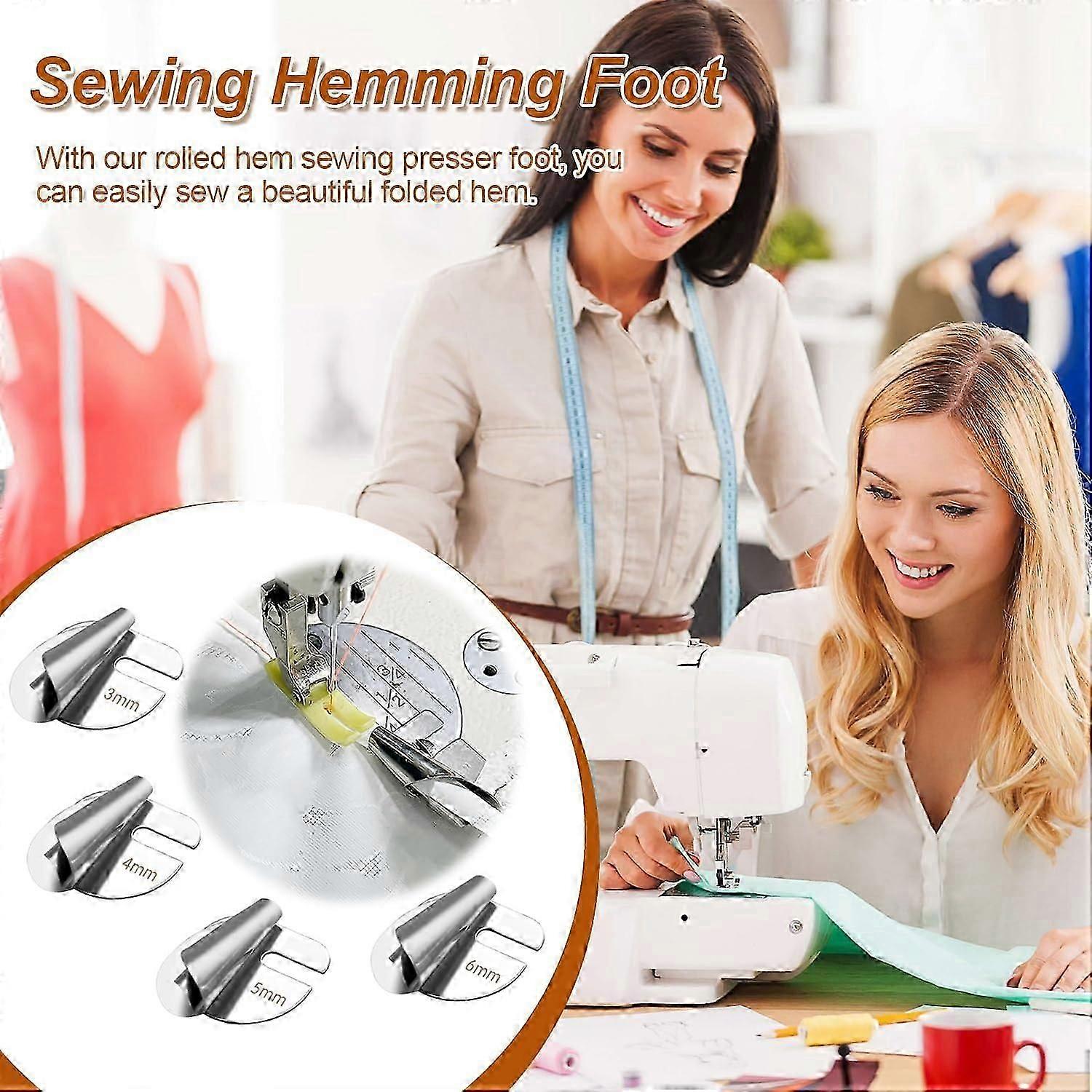 4 Pieces Spiral Sewing Machine Presser Feet, Metal Sewing Accessories ...