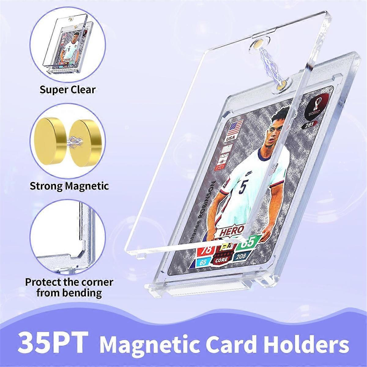 Magnetic Card Holders for Trading Cards, 10 Pack 35pt Sports Card ...